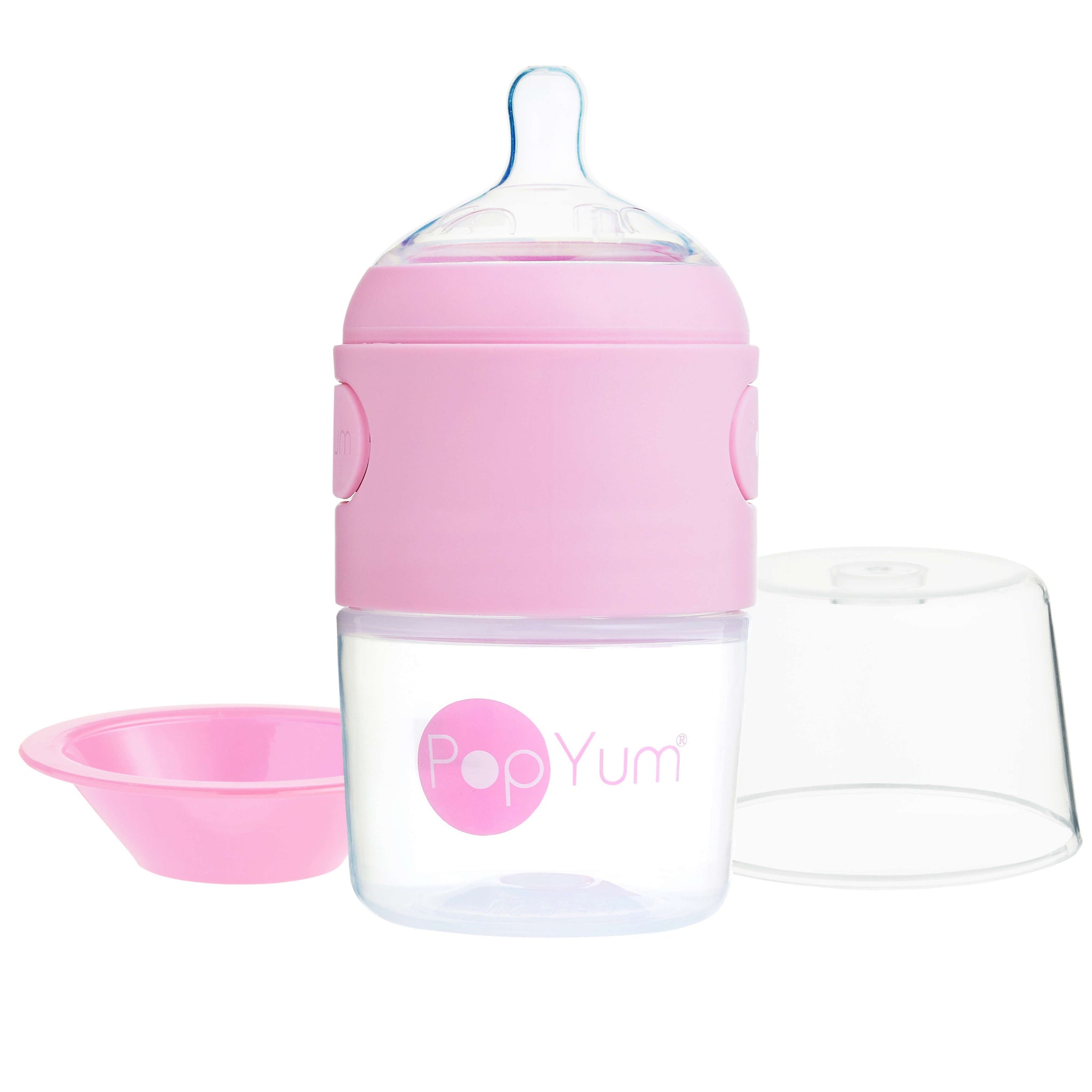 PopYum 5oz Pink Anti Colic Baby Bottle 2 Pack